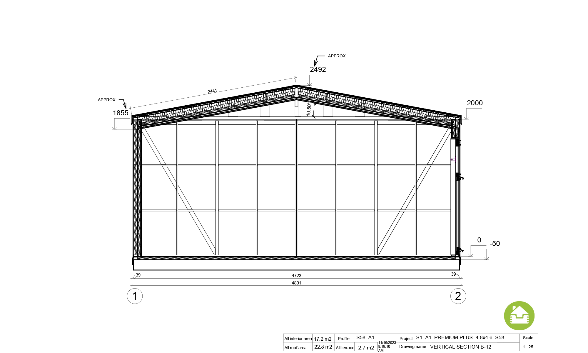Domek letniskowy całoroczny OTOMIN S1_A2